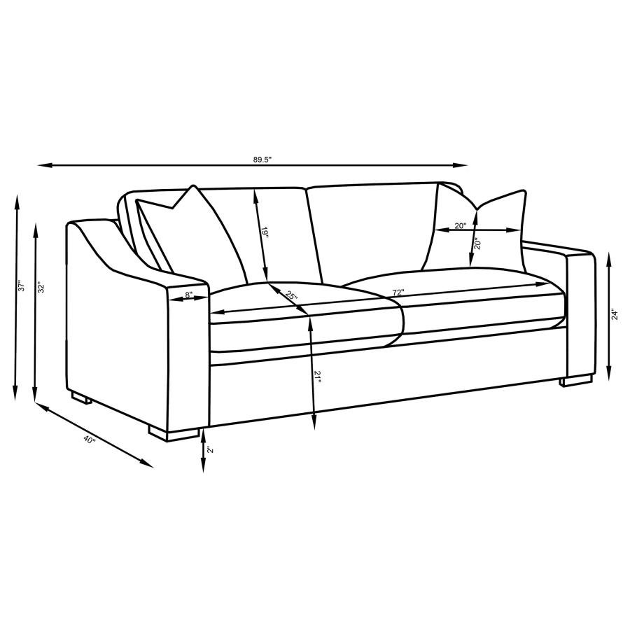 Ashlyn Upholstered Sloped Arm Sofa White - Casa Design Furniture